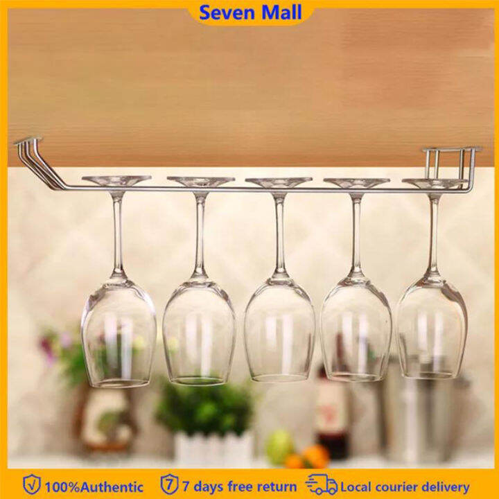 Wine Glasses Holder Bartender Stemware Hanging Rack Under Cabinet ...