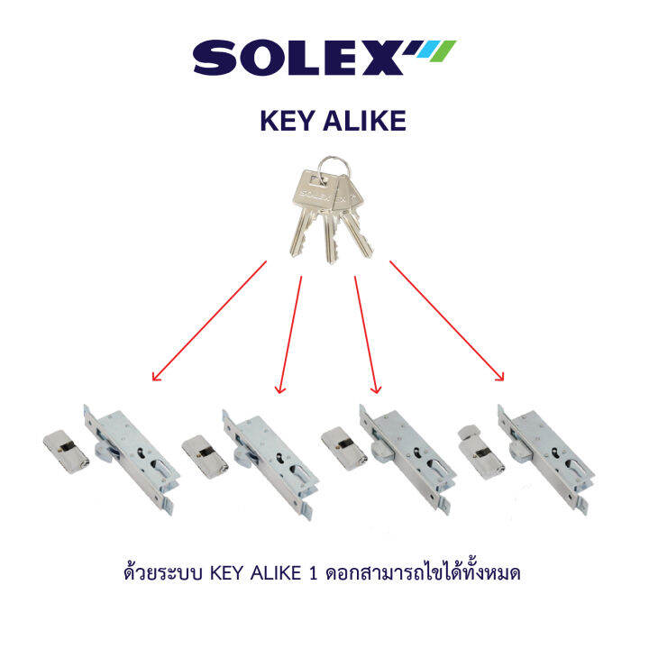 SOLEX งานสั่งทำ KEY ALIKE กุญแจบานเลื่อน/บานสวิง รุ่น 4512 | Lazada.co.th