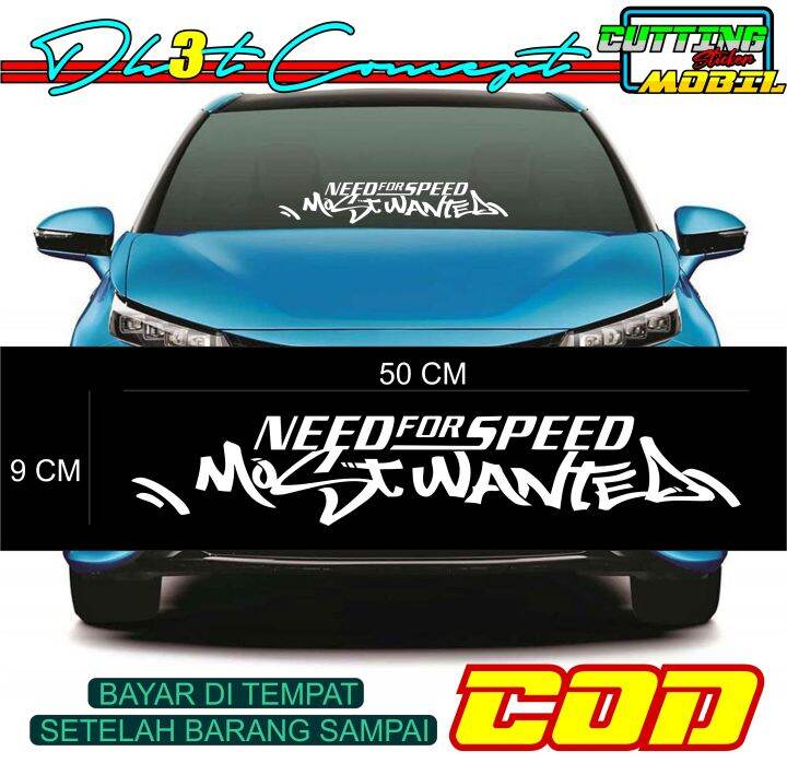 Sticker Kaca Depan Mobil Need For Speed Most Wanted Cutting Sticker ...