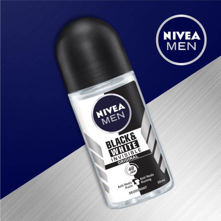 Nivea Men Roll On 25ml Black & White Invisible Original | Lazada Indonesia