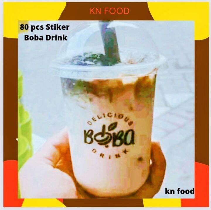 Stiker Cup Es Boba Drink Isi 72 pcs stiker label transparan cup minuman ...