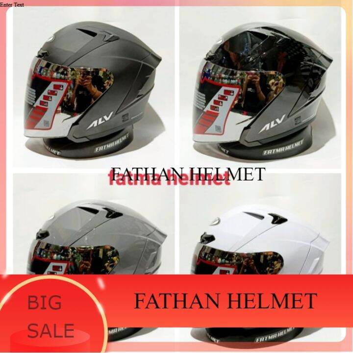 HELM ALV ULTRON KACA FLATE SILVER FATHAN HELMET | Lazada Indonesia
