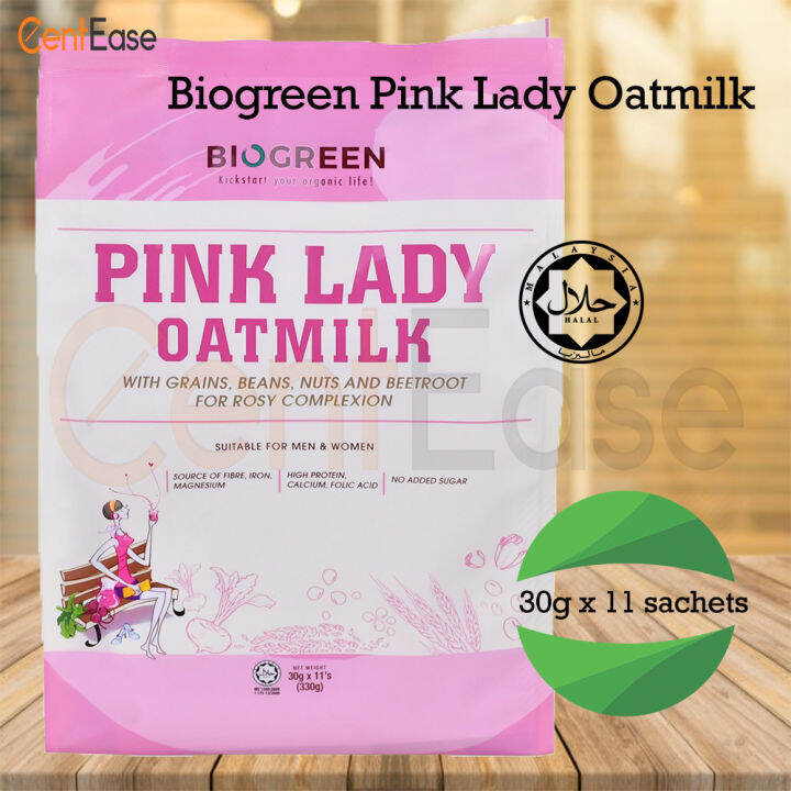 Biogreen Pink Lady OatMilk 11s x 30g Sachet Pack - Halal | Lazada