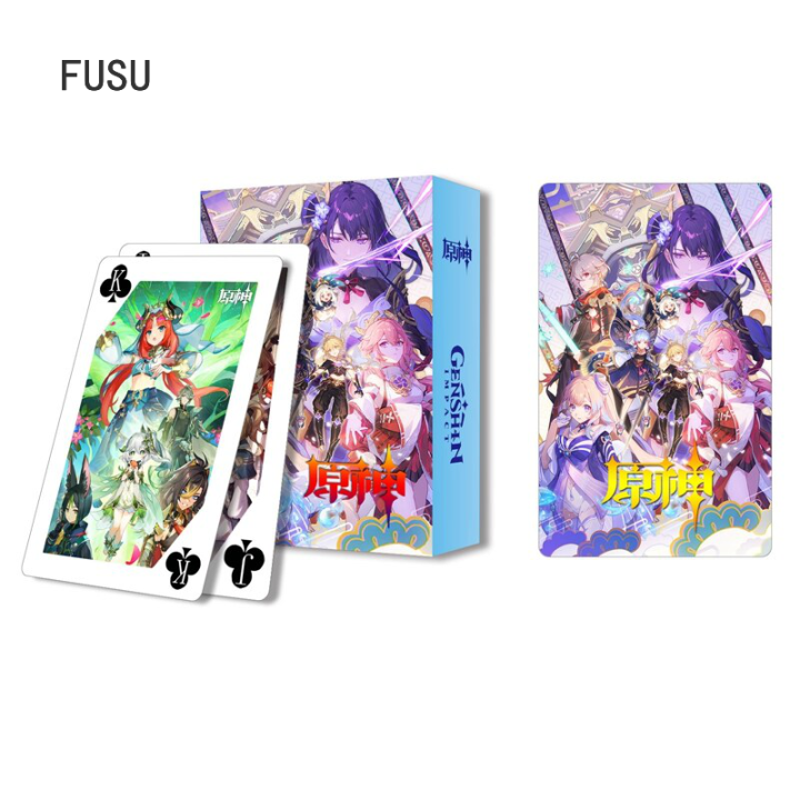 54Pcs/box Genshin Impact Peripheral Anime Multifunctional Playing Cards ...