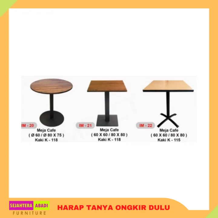 Meja cafe, meja makan, meja resto, meja serbaguna, bahan playwood HPL ...