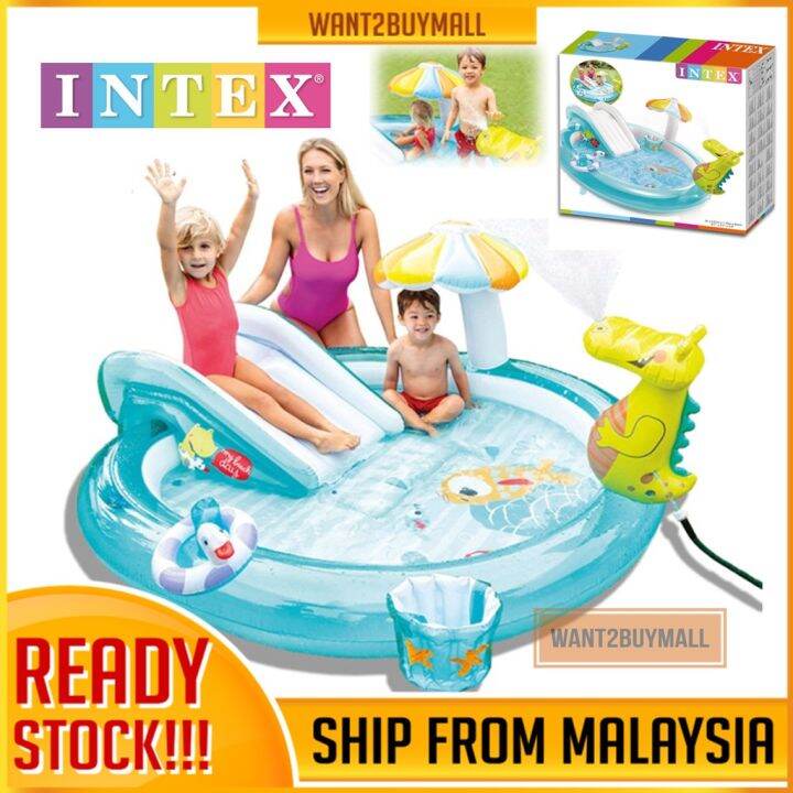 INTEX 57165 Swim Play Pool Alligator Slide Center Inflatable Child Kids ...
