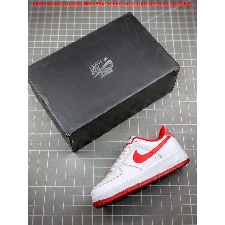 (HY)(HFF1996) NIKE AIR Force 1 Low First Use Whtie Red Sports shoes ...