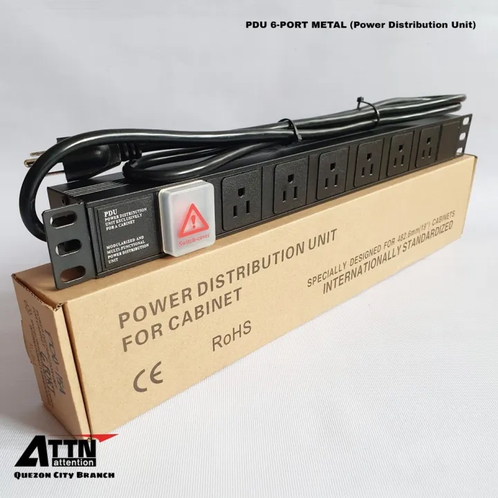 PDU 6-Port Metal Powerstrip (Power Distribution Unit 1U Size 6 ...