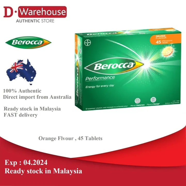 Bayer Berocca Performance Orange 45 Effervescent Tablets | Lazada
