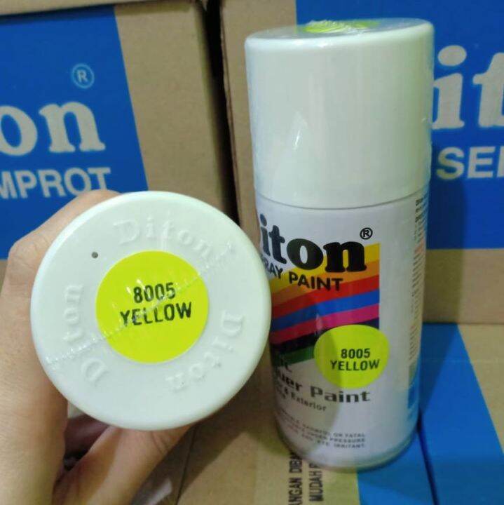 Pilox Cat Semprot DITON Spray Paint Acrylic Lacquer Paint - 8005 YELLOW / Stabilo Kuning ...