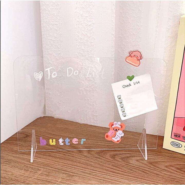 ♨DREAMY Transparent Acrylic Message Daily Checklist Writing White Board ...