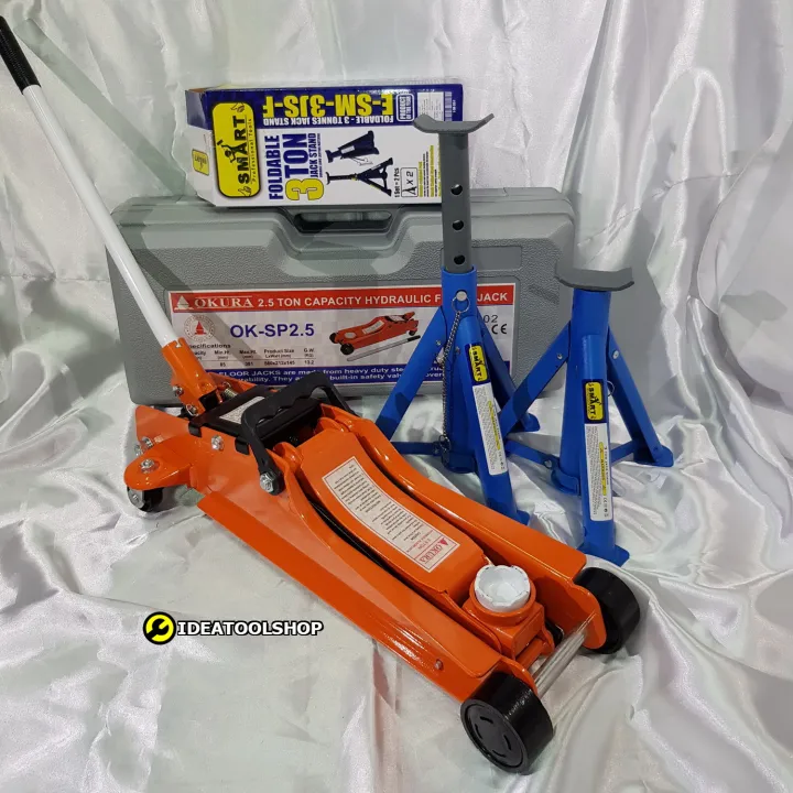 ถูกที่สุด!!! แม่แรง 2.5 ตัน OKURA + ขาตั้ง แบบ ''พับได้'' 3 ตัน [ เหมาะกับพกพา ] ยี่ห้อ SMART ...