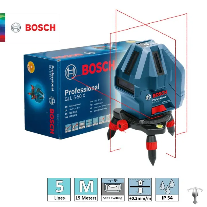 Bosch GLL 5-50 X Professional 5 Lines Laser Level Measuring Tool ...