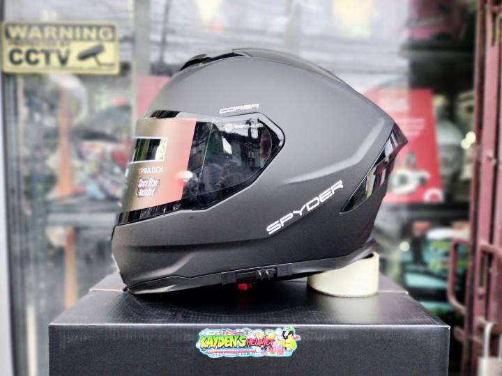Spyder Corsa matte black Helmets dual visor free extra lens | Lazada PH