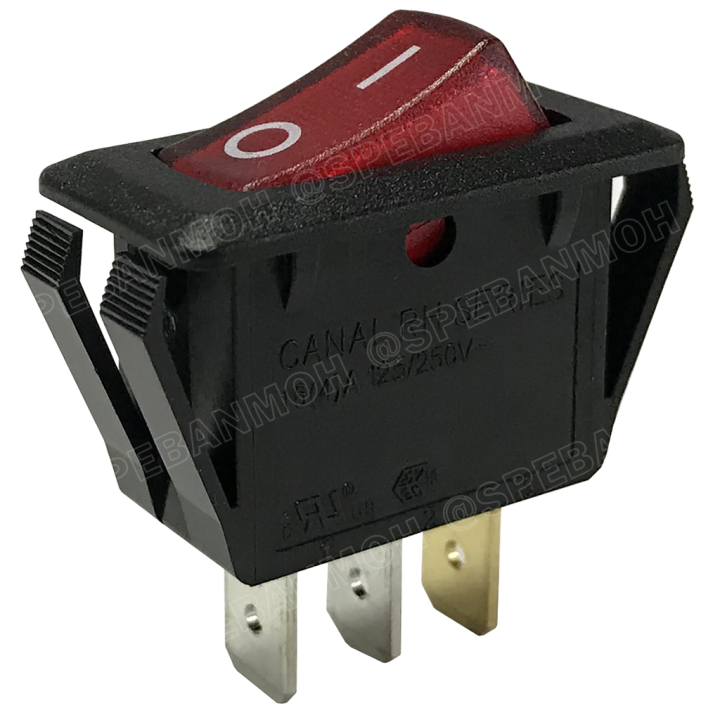 [ 1 ชิ้น ] R-H10C 220V แดง Red สวิทช์กระดก Rocker Switch Taiwan R-H10C ...