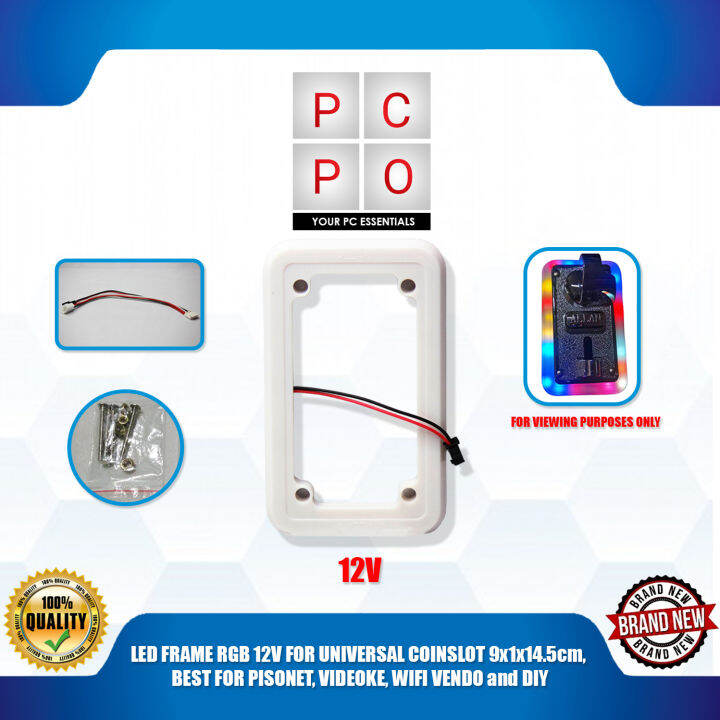 LED FRAME RGB 12V FOR UNIVERSAL COINSLOT 9x1x14.5cm, BEST FOR PISONET ...