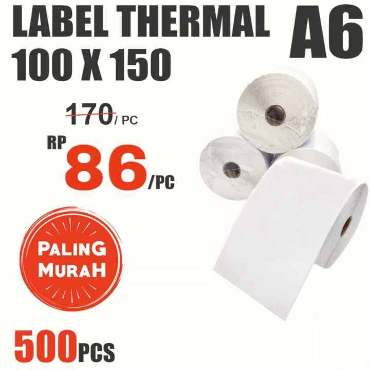 500PCS 500 PCS PER ROLL LABEL KERTAS PAPER STICKER STIKER THERMAL ...