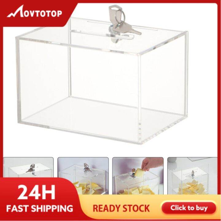 MOVTOTOP Transparent Multi-function Portable Acrylic Voting Box With ...