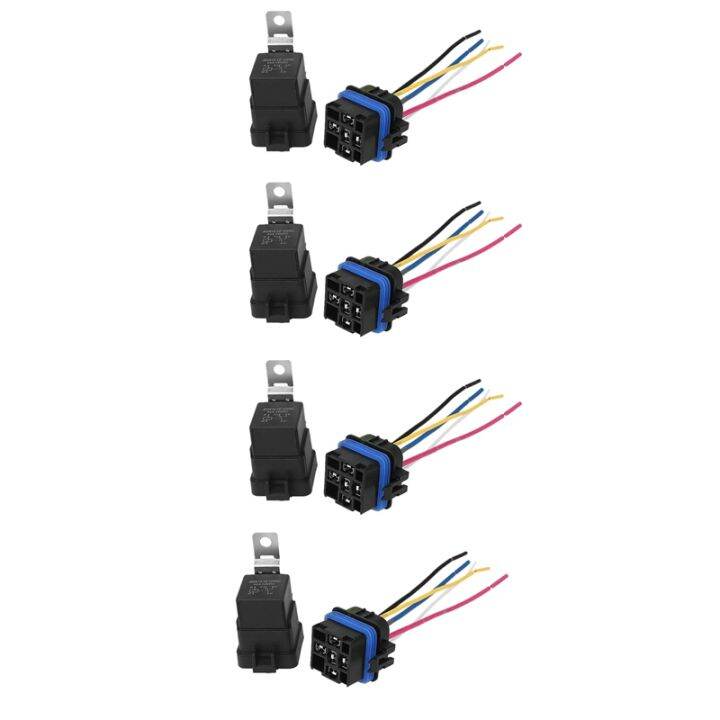 4X Waterproof Integrated Automobile Relay Dc/12V 40A Auto Relay ...