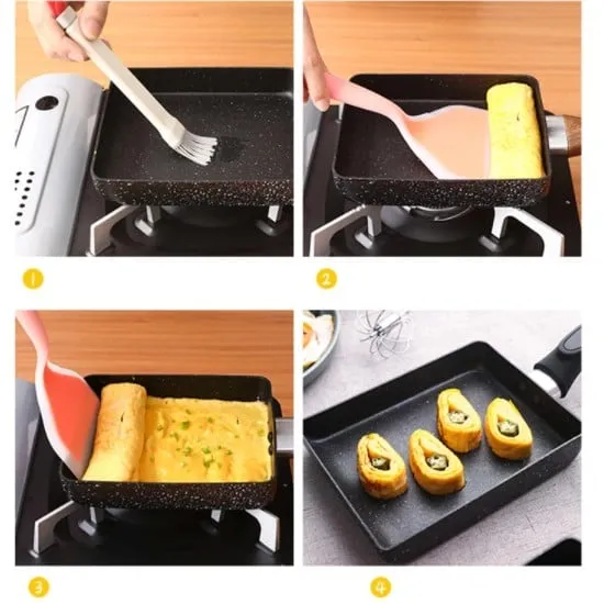 Rectangular Non-Stick Fry Pan Skillet Tamagoyaki Omelette Breakfast ...