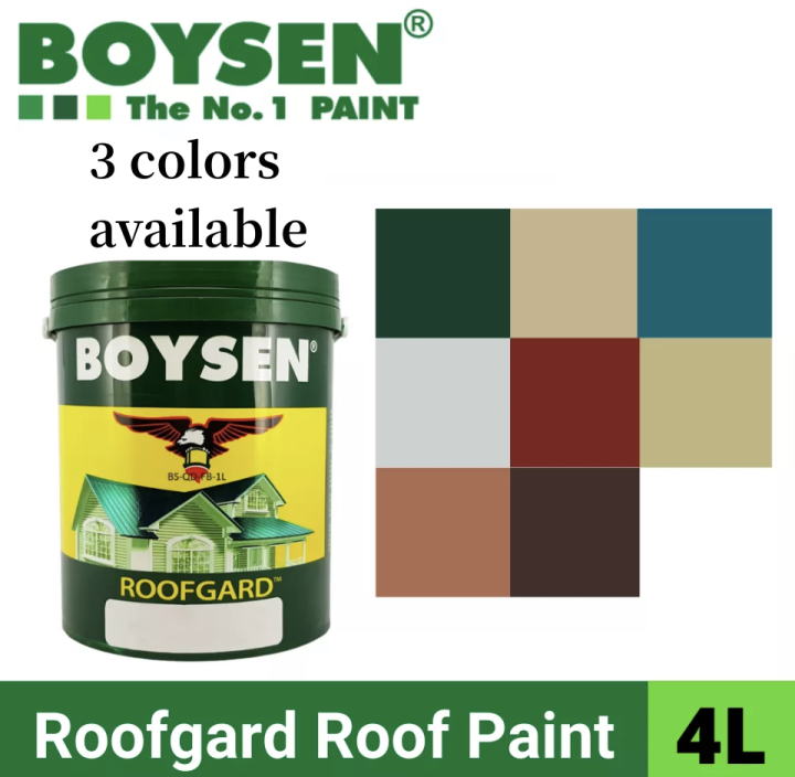 S.W Boysen Roofgard 4 Liters (Gallon) Gloss Acrylic Water-Based Roof ...