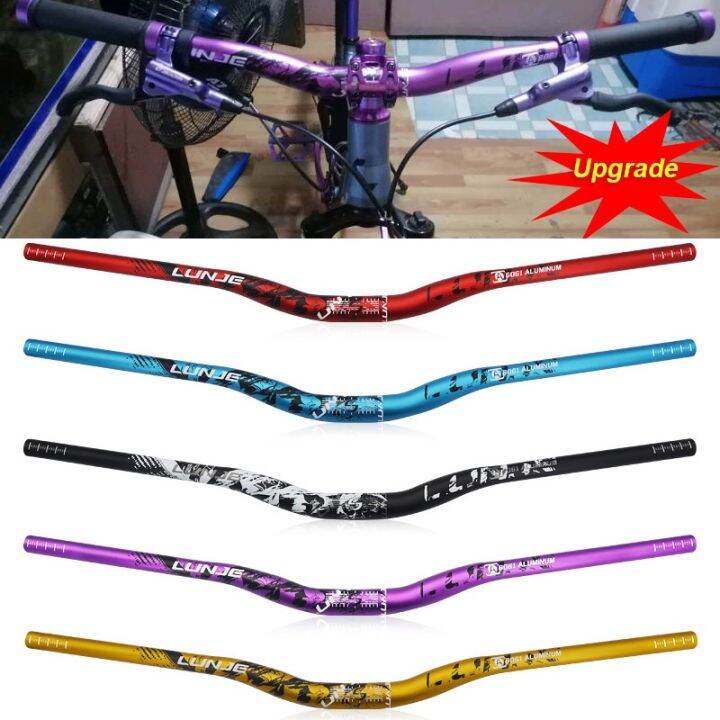 ☃New Upgrade LUNJE MTB Bicycle Aluminium Alloy Handlebar Riser Bend ...