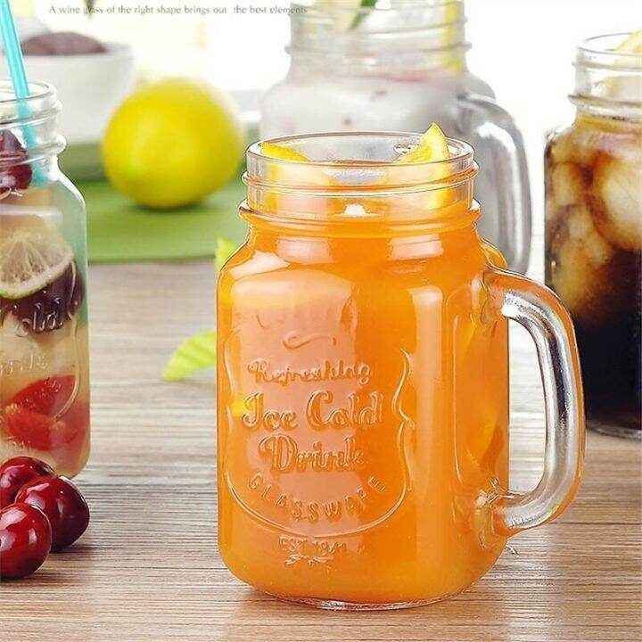 Gelas Jar Kaca Gelas Teh Gelas Mug Drink Jar + Tutup D 7.5 cm | Lazada ...