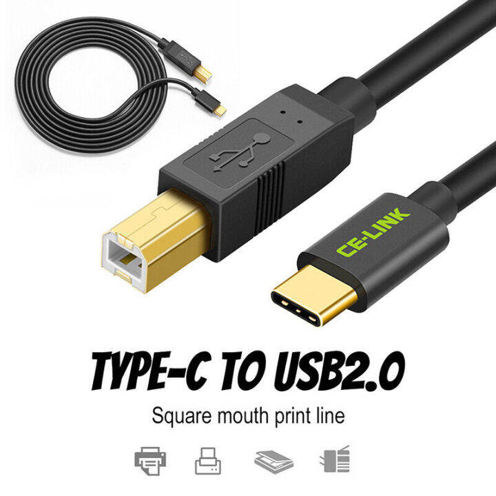 Type C Male Connector To USB 2.0 B Type Male Data Cable Adapter For ...