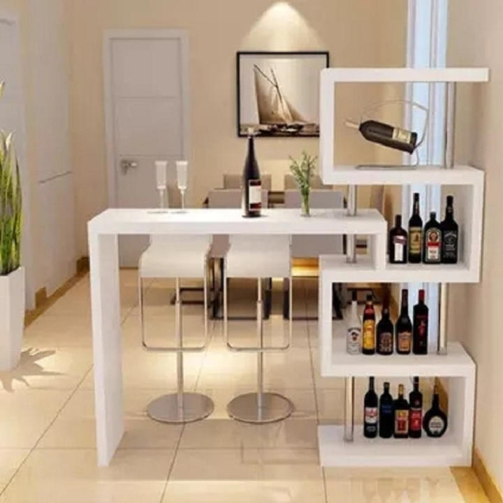 BAR TABLE- Modern Bar Counter Household Table Wine Bar Shelves Counter ...