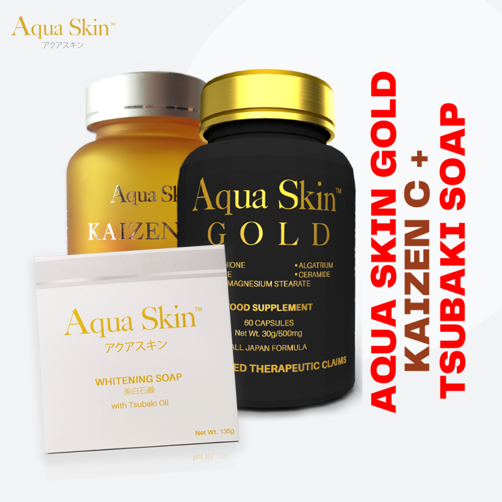 Aqua Skin Gold Glutathione Gluta Caps Kaizen C Tsubaki Soap Collagen ...