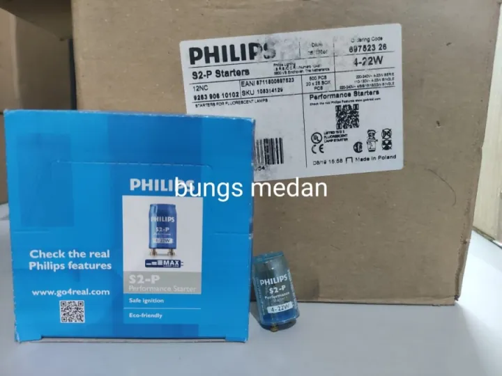STARTER S2 PHILIPS S-2 S2P S2-P TL TL-D TLD 4-22W S-2P | Lazada Indonesia