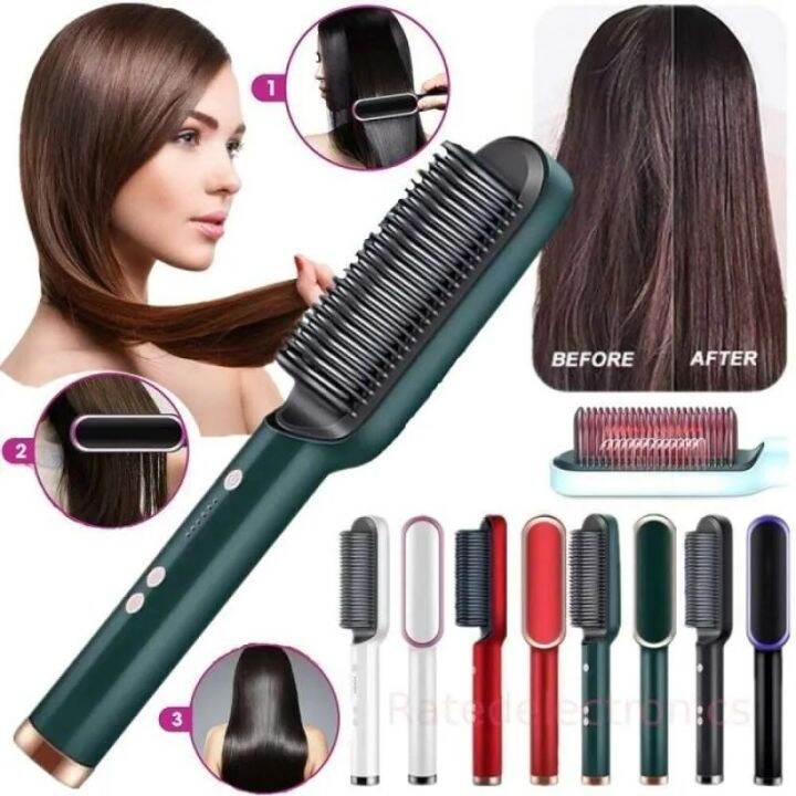 Sisir Catok Pelurus Rambut 2 in 1 FAST Hair Straightener 2in1 Curler ...