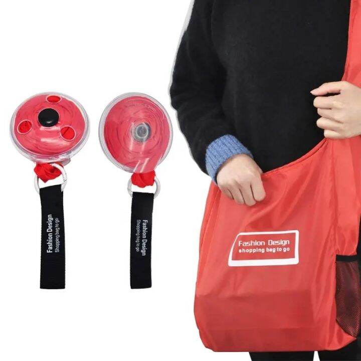 Retractable Reusable Grocery Shopping Eco Tote Bag With Carabiner ...