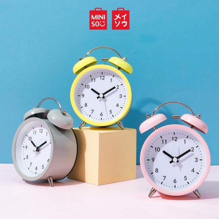Miniso Classic Alarm Clock Pink Grey Yellow | Lazada PH