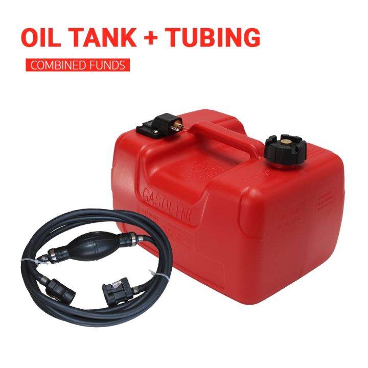 12L Boat Outboard Fuel Tank Oil Box With Connector Red Plastic Anti ...