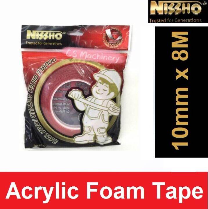 NISSHO Double Sided Acrylic Foam Tape 10mm x 8m | Lazada