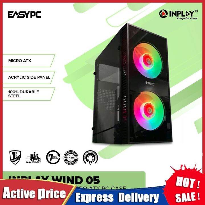 EasyPC InPlay Wind 05 or Wind 01 Acrylic Side Panel Micro ATX PC CASE ...