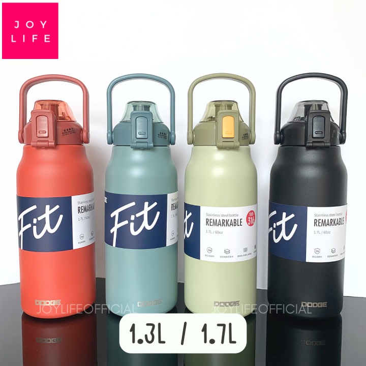 พร้อมส่ง! DODGE กระติกน้ำสุญญากาศ เก็บอุณหภูมิ ร้อน-เย็น ขนาดใหญ่ 1.3L / 1.7L ขวดน้ำสแตนเลส ...
