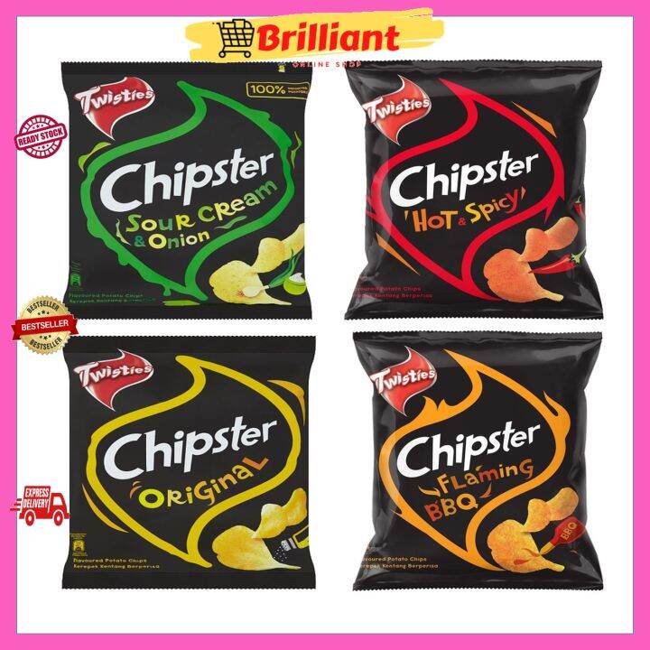Twisties Chipster Flavoured Potato Chips (Flaming BBQ / Hot Spicy ...