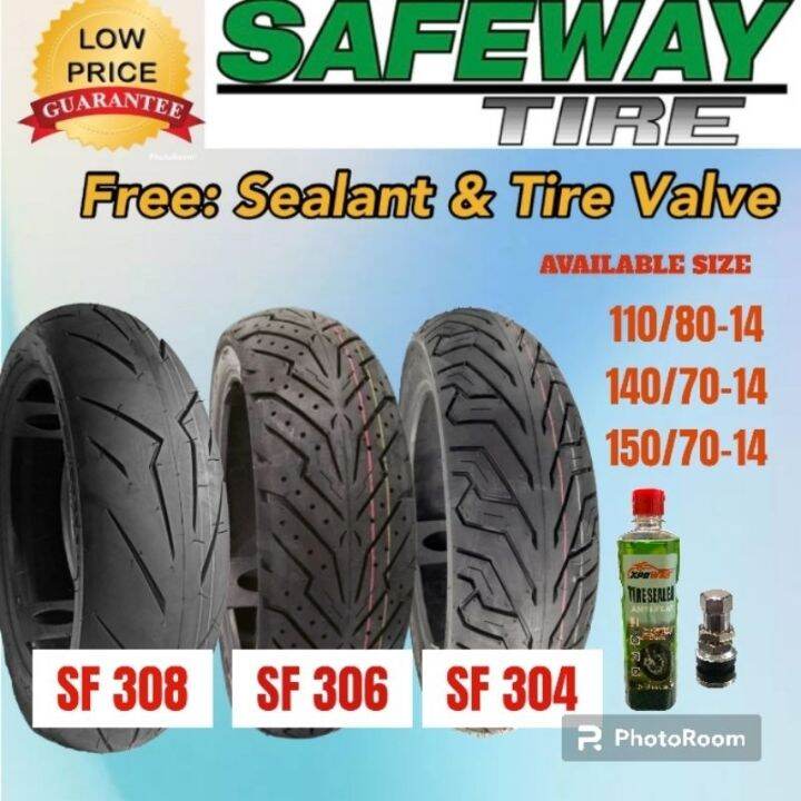 SAFEWAY TIRE FOR AEROX TIRE TUBELESS 8PLY RATING( free sealant and pito ...