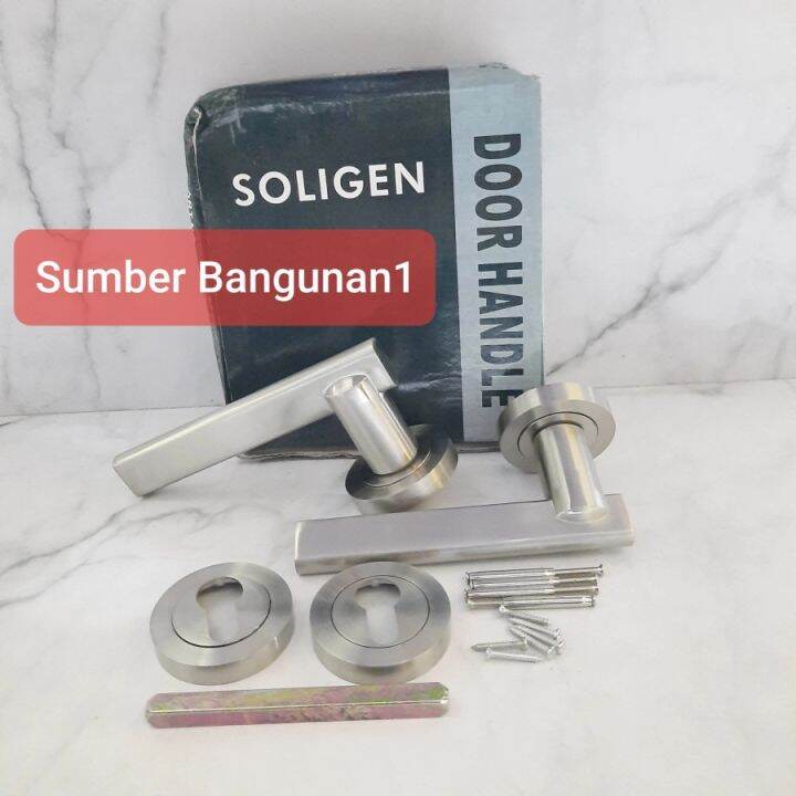 Handle Pintu SOLIGEN pegangan gagang minimalis kunci pisah silver ...