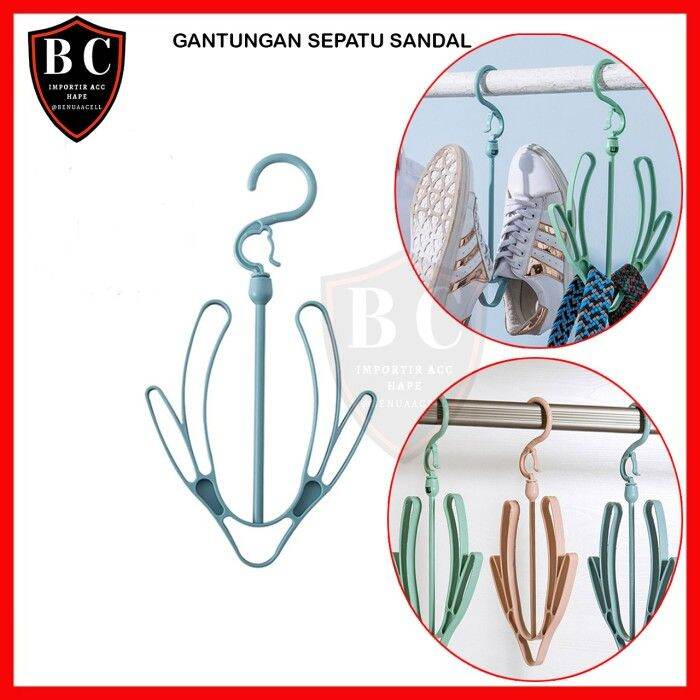 GANTUNGAN JEMURAN SEPATU SANDAL MULTIFUNGSI / HANGER SANDAL SEPATU U ...