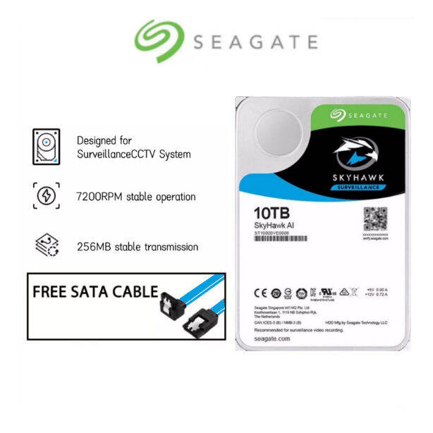 New Seagate Skyhawk AI 10TB CCTV Surveillance Hard Disk Drive HDD ...
