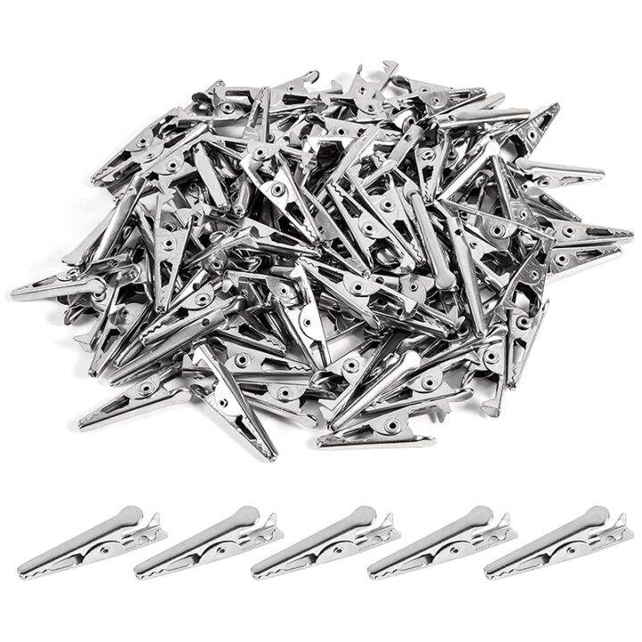 100PCS 1.06IN / 27mm Mini Metal Alligator Clips, Crocodile Clamps ...