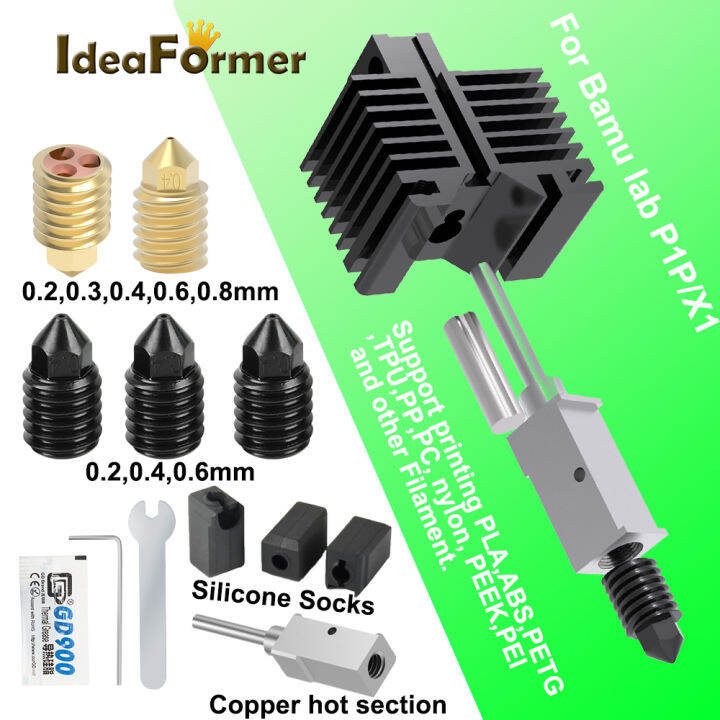 For Bambu Lab X1&P1P Printer Upgraded 3D Extrusion Head Hot End Cht ...