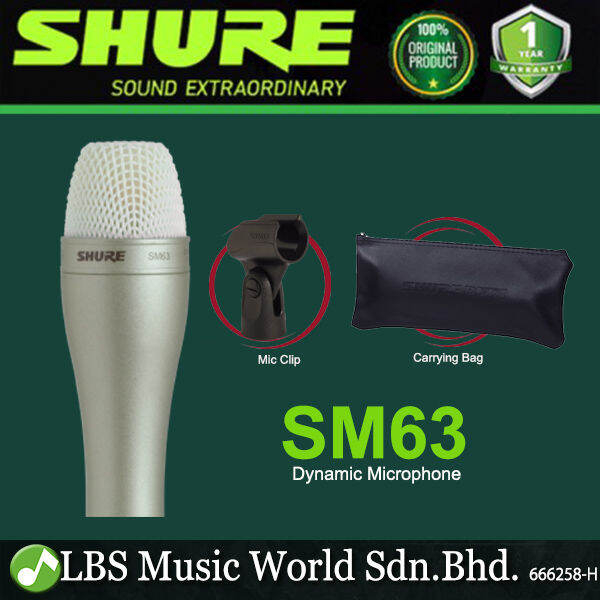 Shure SM63 Omnidirectional Dynamic Microphone Handheld Mic with Built ...