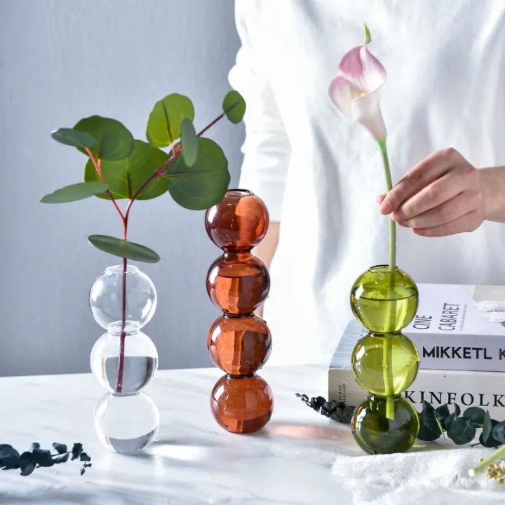 Creative Crystal Ball Bubble Vase Flower Arrangement Hydroponic Glass ...