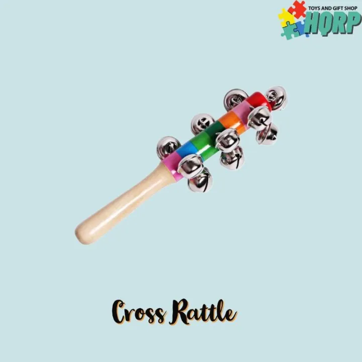 Wooden Maraca Bell Baby Toys Children's Wooden Cartoon Smiley Rattle ...