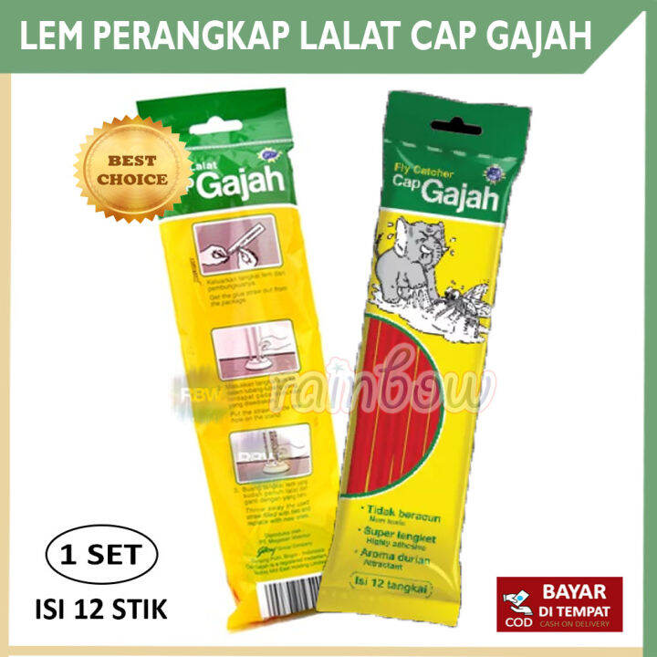 Cap Gajah 1 BUNGKUS 12 STIK Lem Stick Cap Gajah Lem Perangkap Lalat ...
