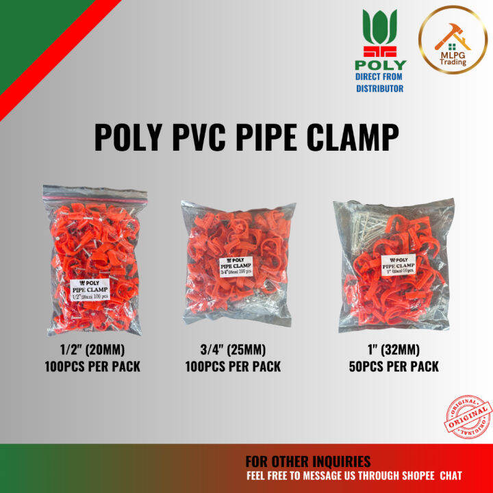 POLY PVC CLAMP (1/2", 3/4", 1") (PER PACK) | Lazada PH